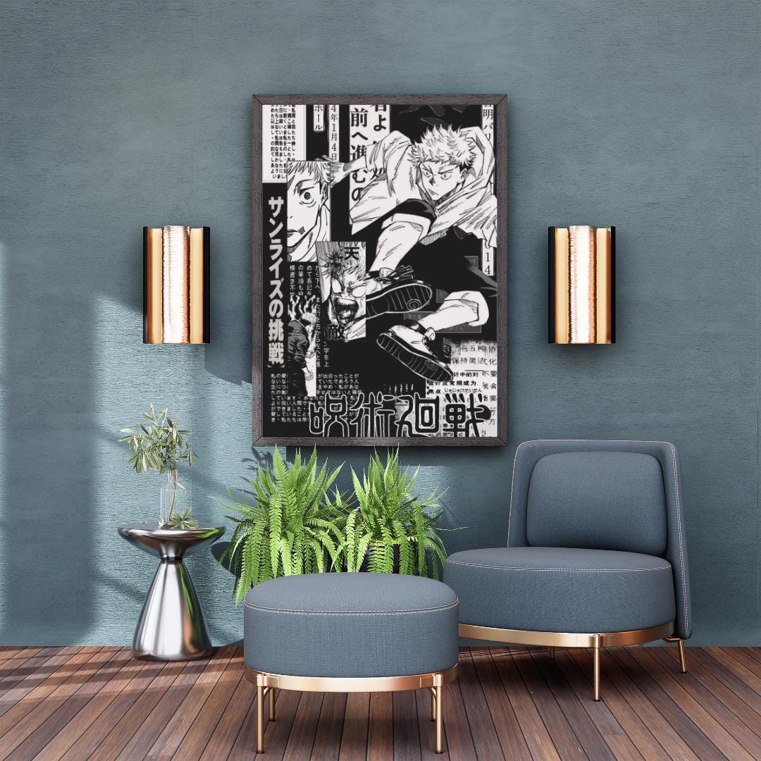 Jujutsu Kaisen Manga Wall Art, Itadori Yuji Anime Panel Collage Poster ...