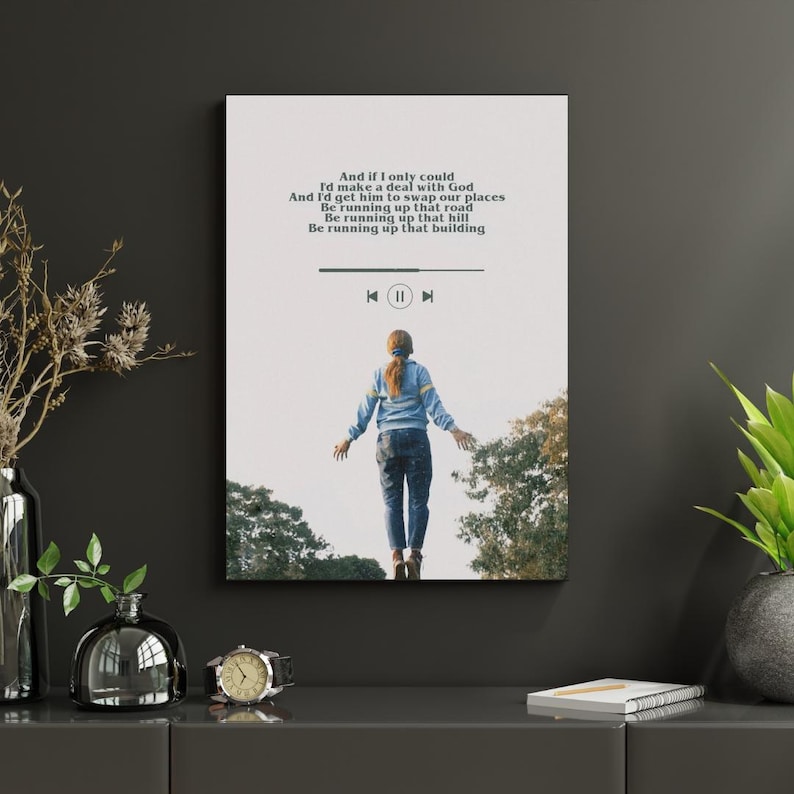Stranger Things Inspired 80s Poster, Running up That Hill Lyrics Wall ...