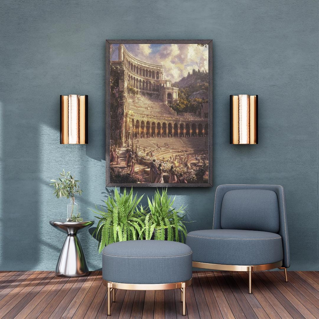Fantasy Historical Art Print Download, Elegant Classical Amphitheater ...