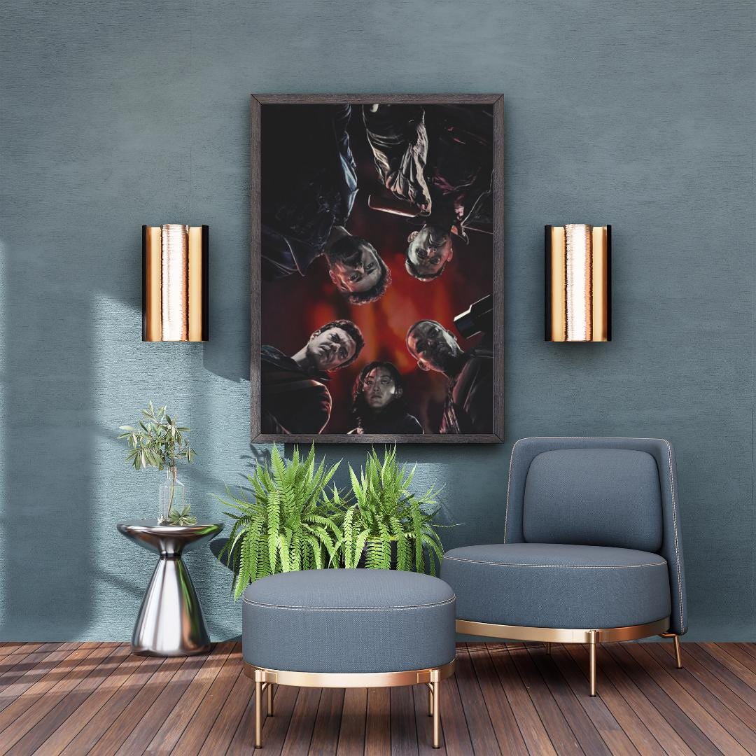 Dark Superhero Group Poster, Cinematic Comic-inspired Portrait Art ...