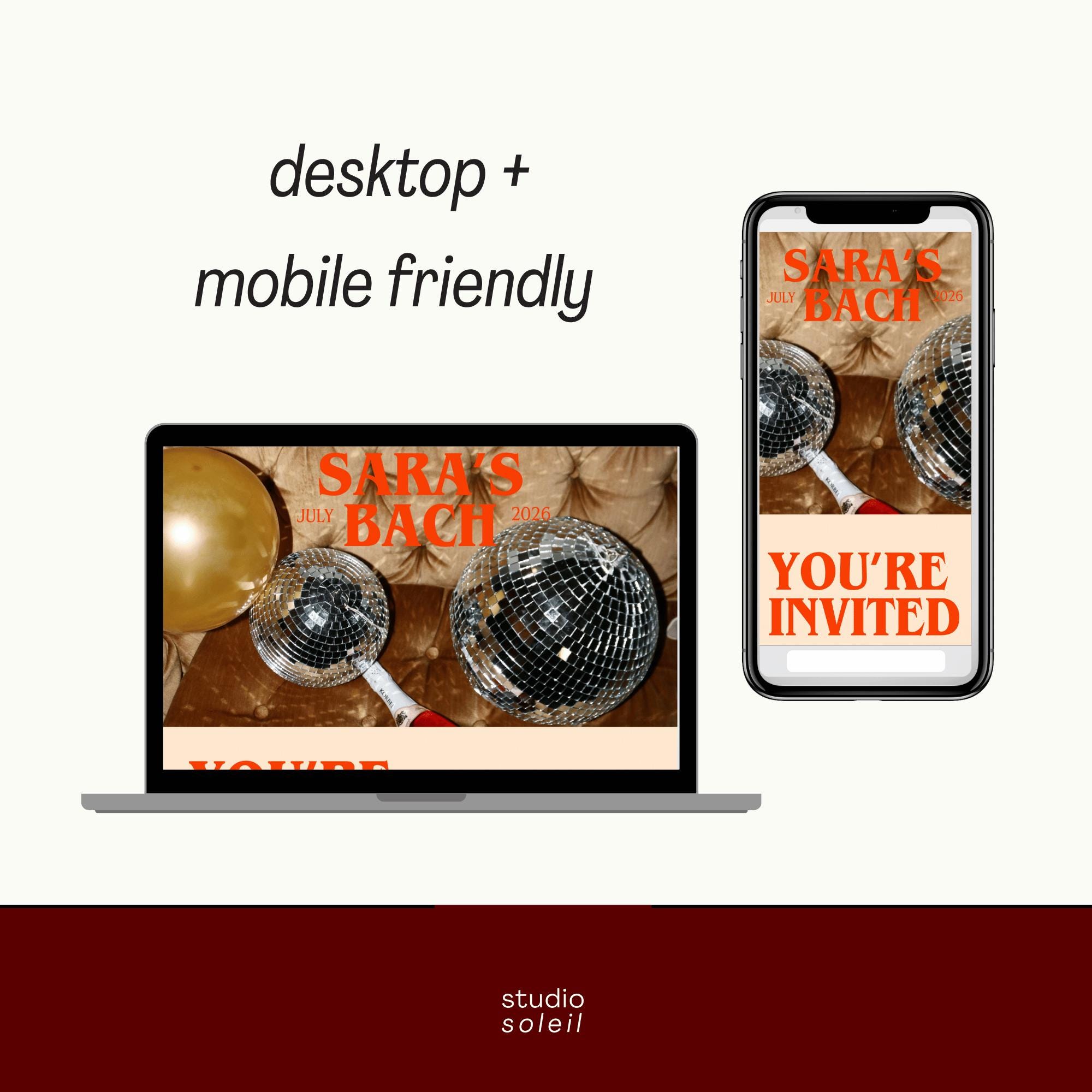 Bachelorette Website Template: Customizable Canva Design (digital ...