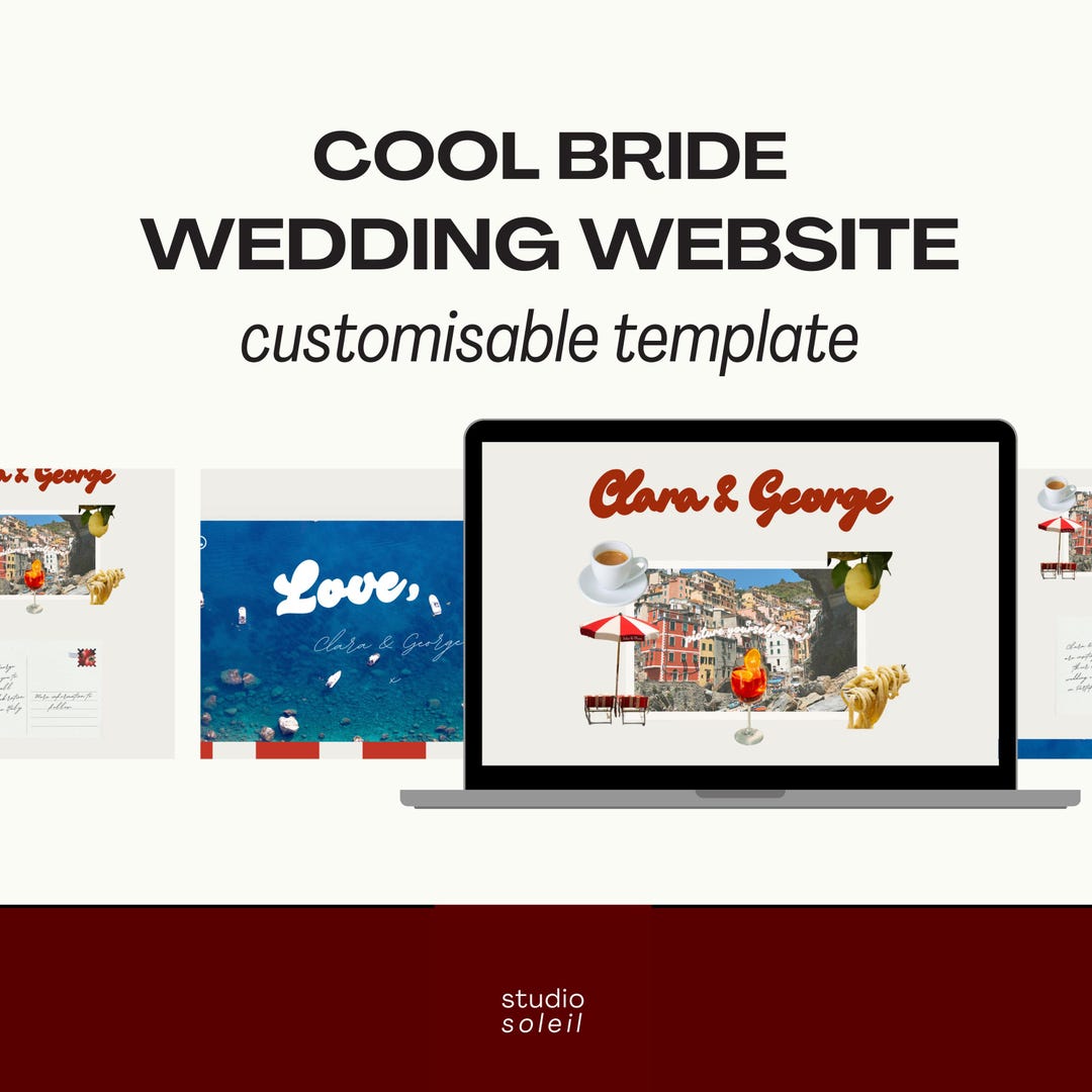 Destination Wedding Website Customisable Template | Canva Template ...