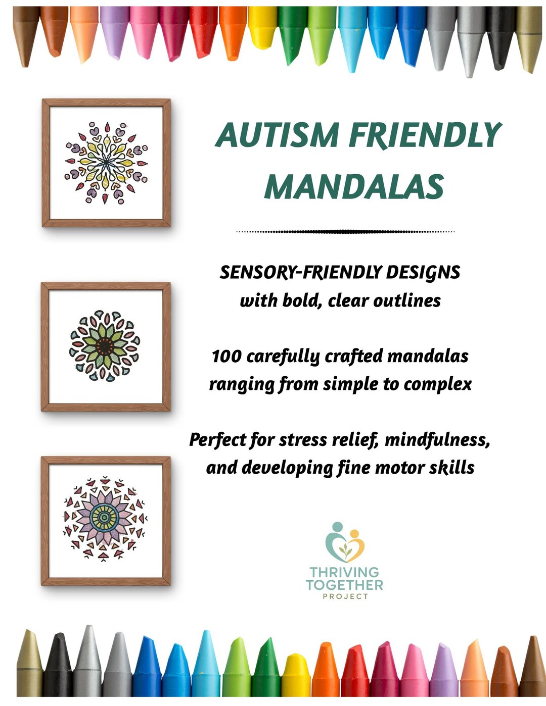 Autism Friendly Mandalas | 100 Sensory-friendly Coloring Pages | Bold ...