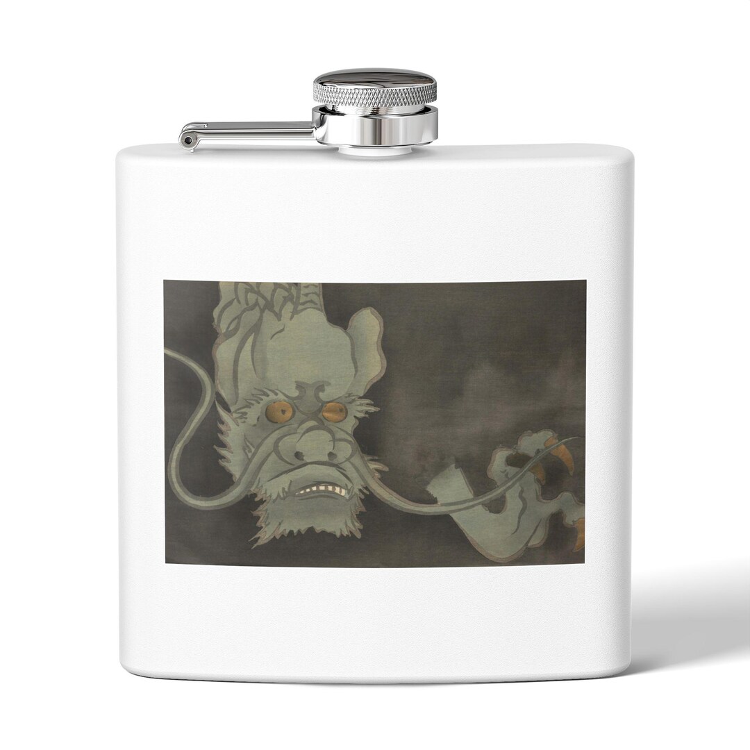 Dragon Art Stainless Steel Flask, Vintage Style Flask, Gift for Him ...