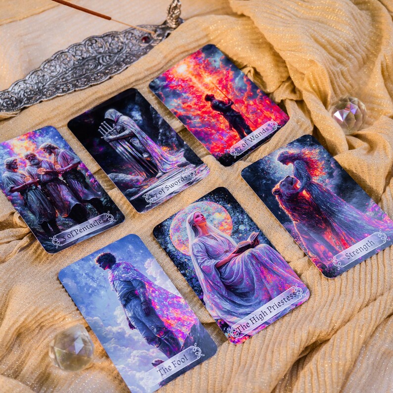 Mystical Tarot Deck With Guidebook 78 Cards, Galaxy Tarot Cards for ...