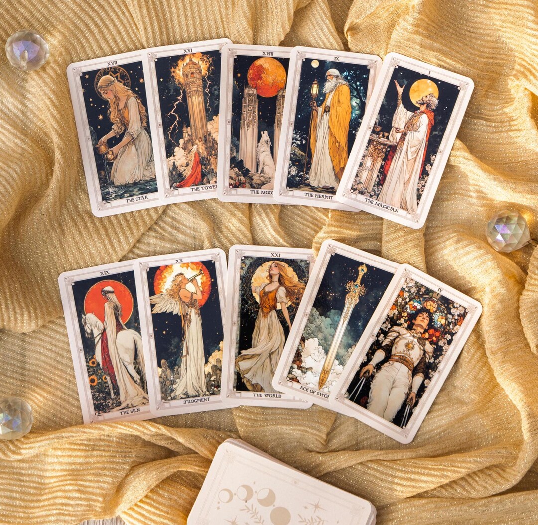 Vintage Tarot Deck 78 Cards With Book, Classic Tarot Cards Bag and ...
