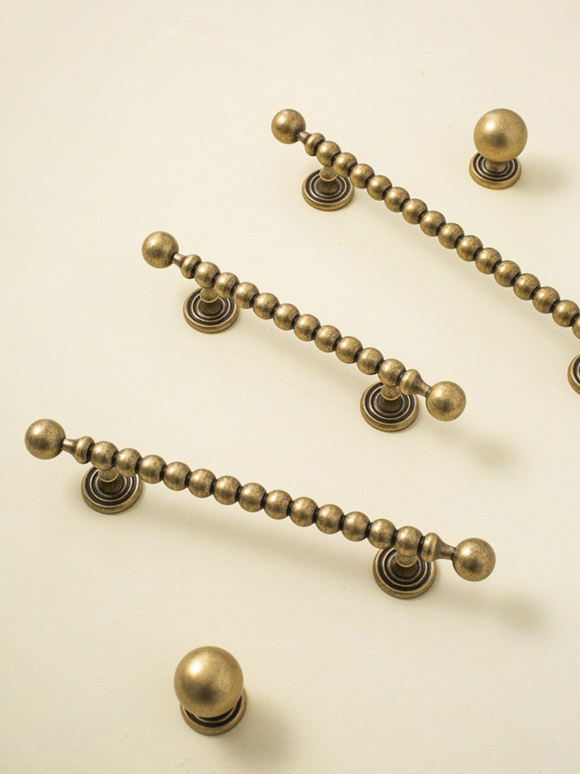 Antique Brass Beaded Cabinet Pulls 160 Mm – Vintage Kitchen & Furniture ...