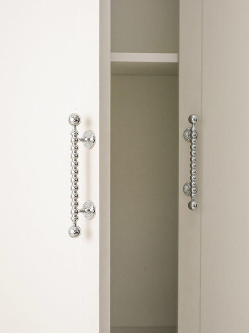 Polished Chrome Beaded Cabinet Pulls 160 Mm – Classic Kitchen & Vanity ...