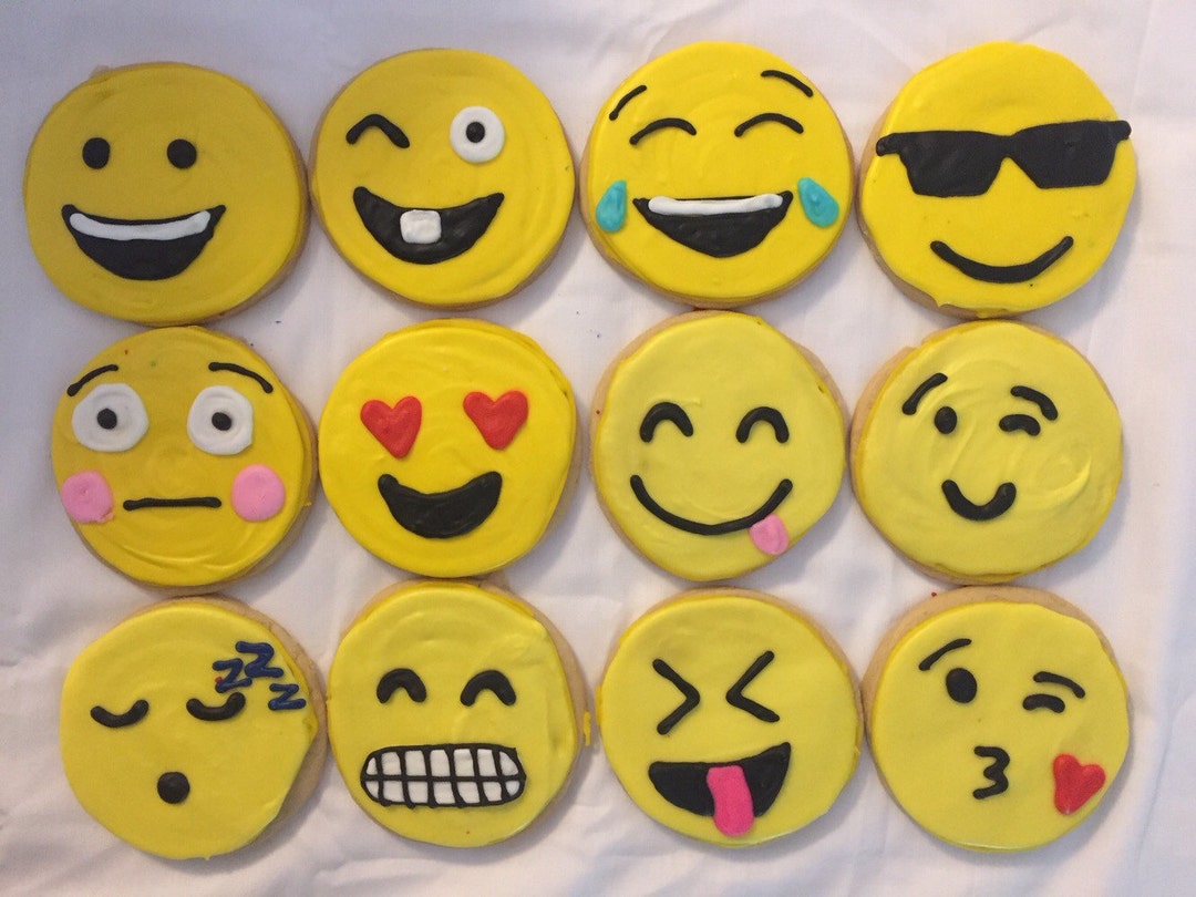 Emoji Cookies Large Party Favors 1 Dozen - Etsy