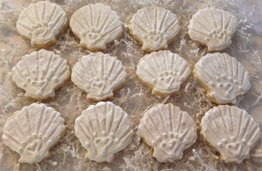 Shell Wedding, Individually Wrapped Favor Sugar Cookie - Etsy