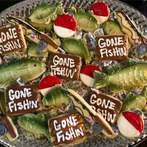 Gone Fishing Bass Cookies, Birthday, Fathers Day, Retirement Gift - Etsy