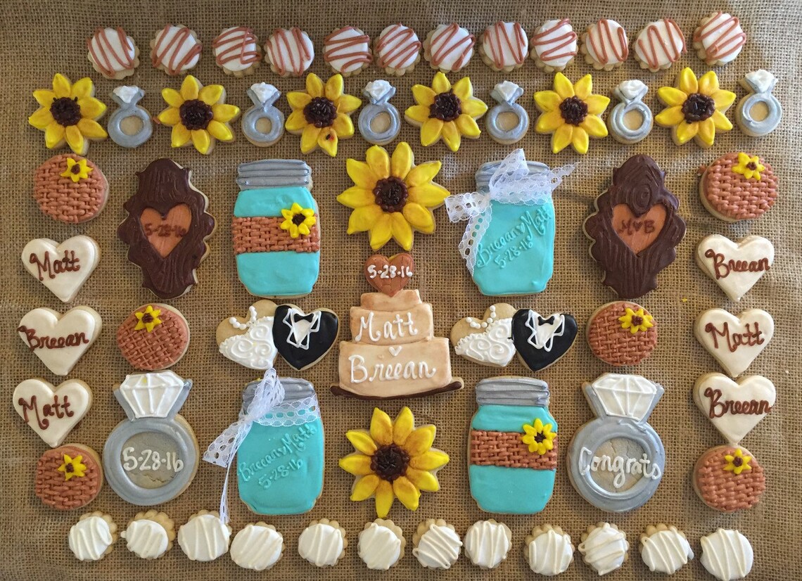 Rustic Wedding Cookies Burlap and Lace - Etsy