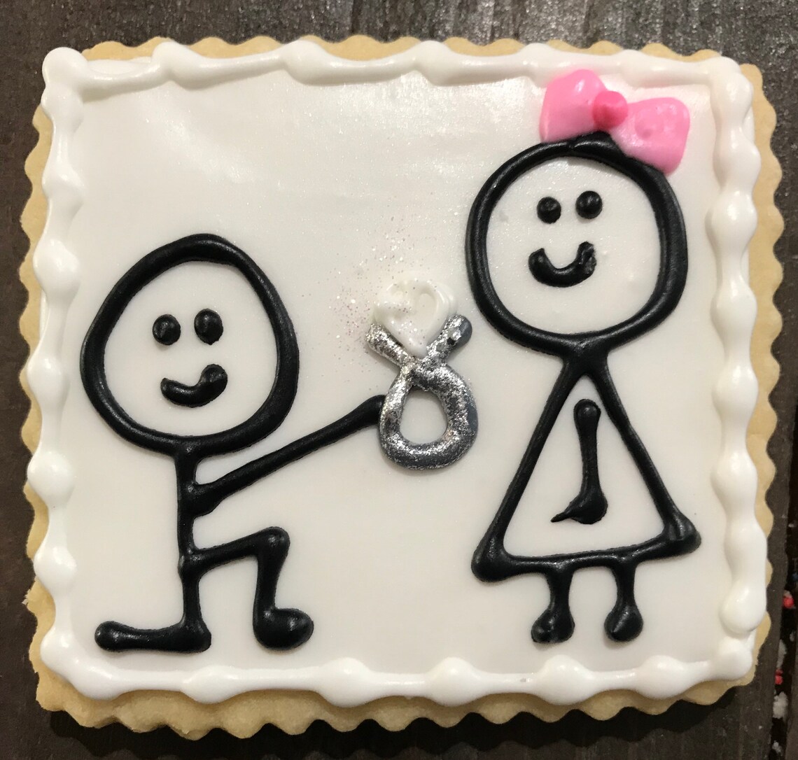 Engagement Party Proposal Sugar Cookie Favors - Etsy
