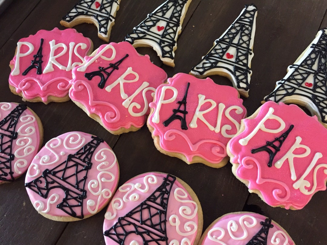 Paris Themed Sugar Cookie Favors 1 Dozen - Etsy