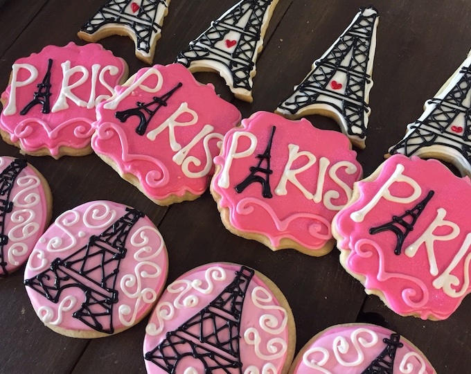 Paris Eiffel Tower Theme Party Package. Paris Theme Cookies. Eifffel ...