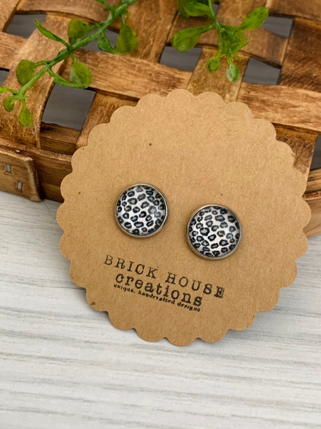 Cheetah Earrings, Stainless Setting - Etsy