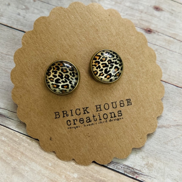Leopard Stud Earrings - Etsy