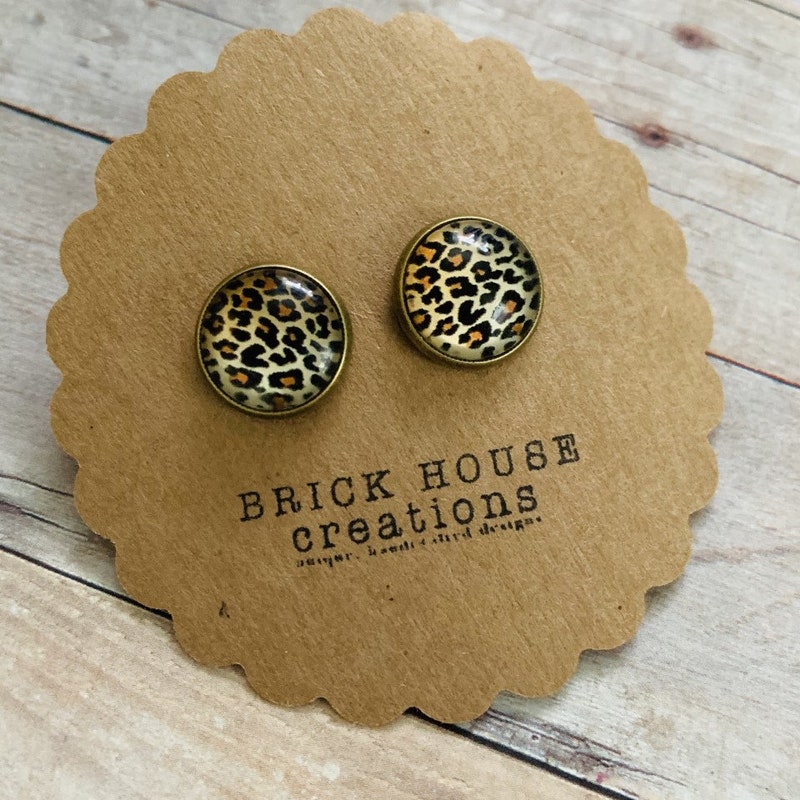 Leopard Stud Earrings - Etsy
