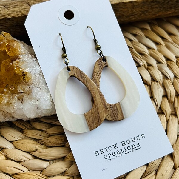 Wood Resin Earrings - Etsy