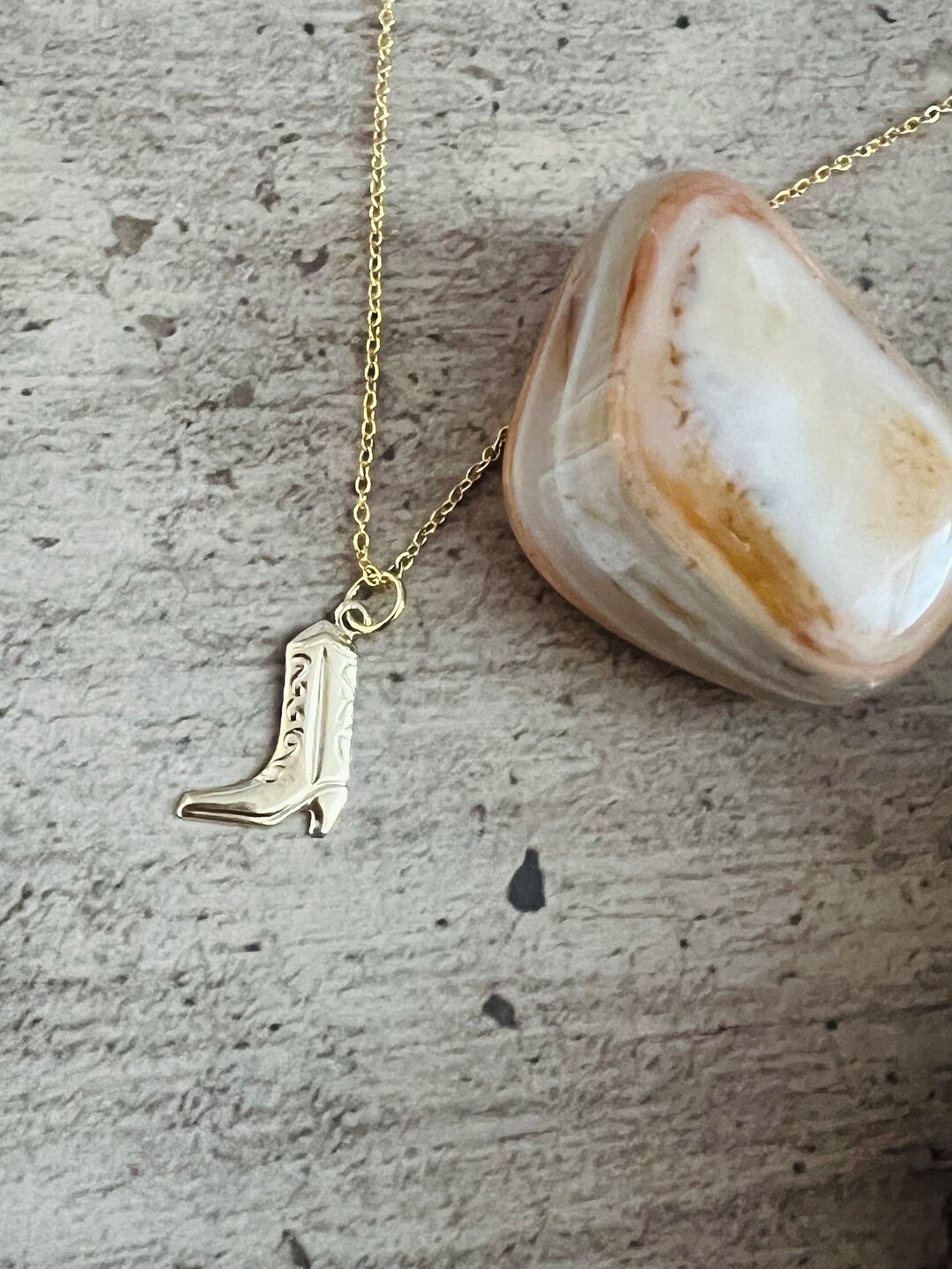 Gold Dainty Boot Necklace, Minimalist Necklace, Cowboy Boot Necklace - Etsy