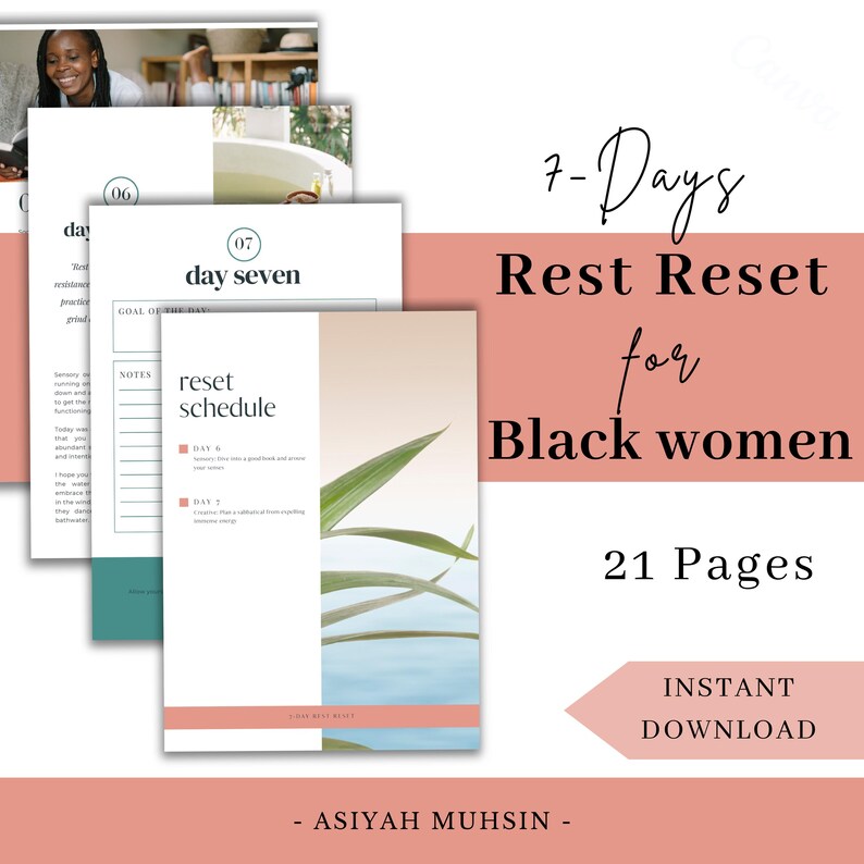 7 Day Rest Reset for Black Women (INSTANT Download) - Digital ...