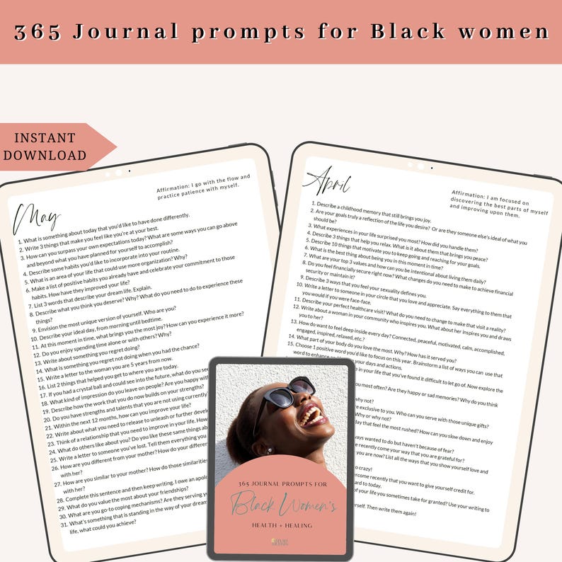 365 Journal Prompts for Black Women's Health & Healing (INSTANT ...