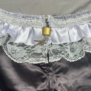 Classic Black White Maid Lockable Dress. Sweet Lolita Ruffle Apron ...