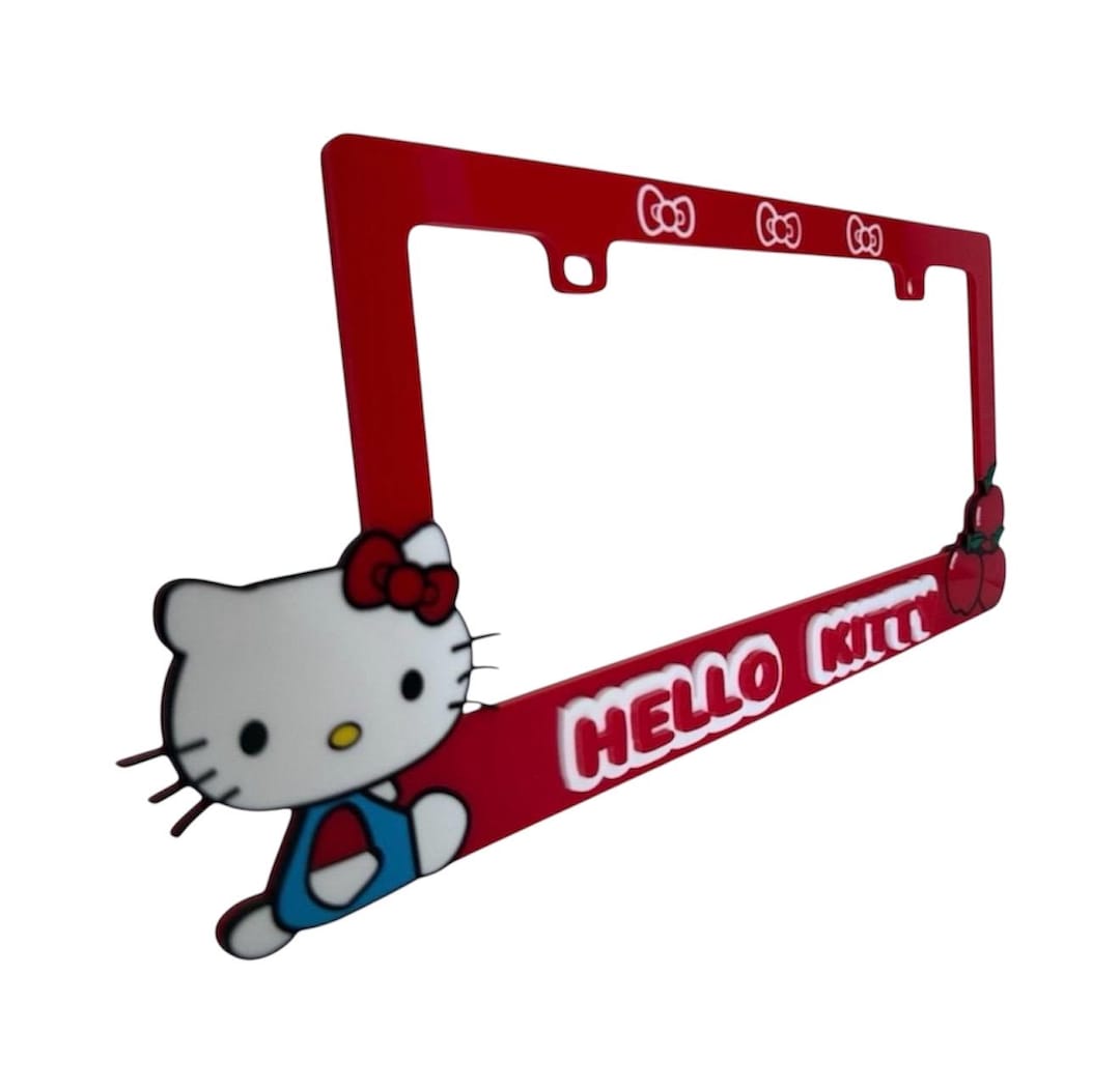 Hello Kitty 3D Acrylic License Plate Frame, Custom Cute Kawaii Car ...