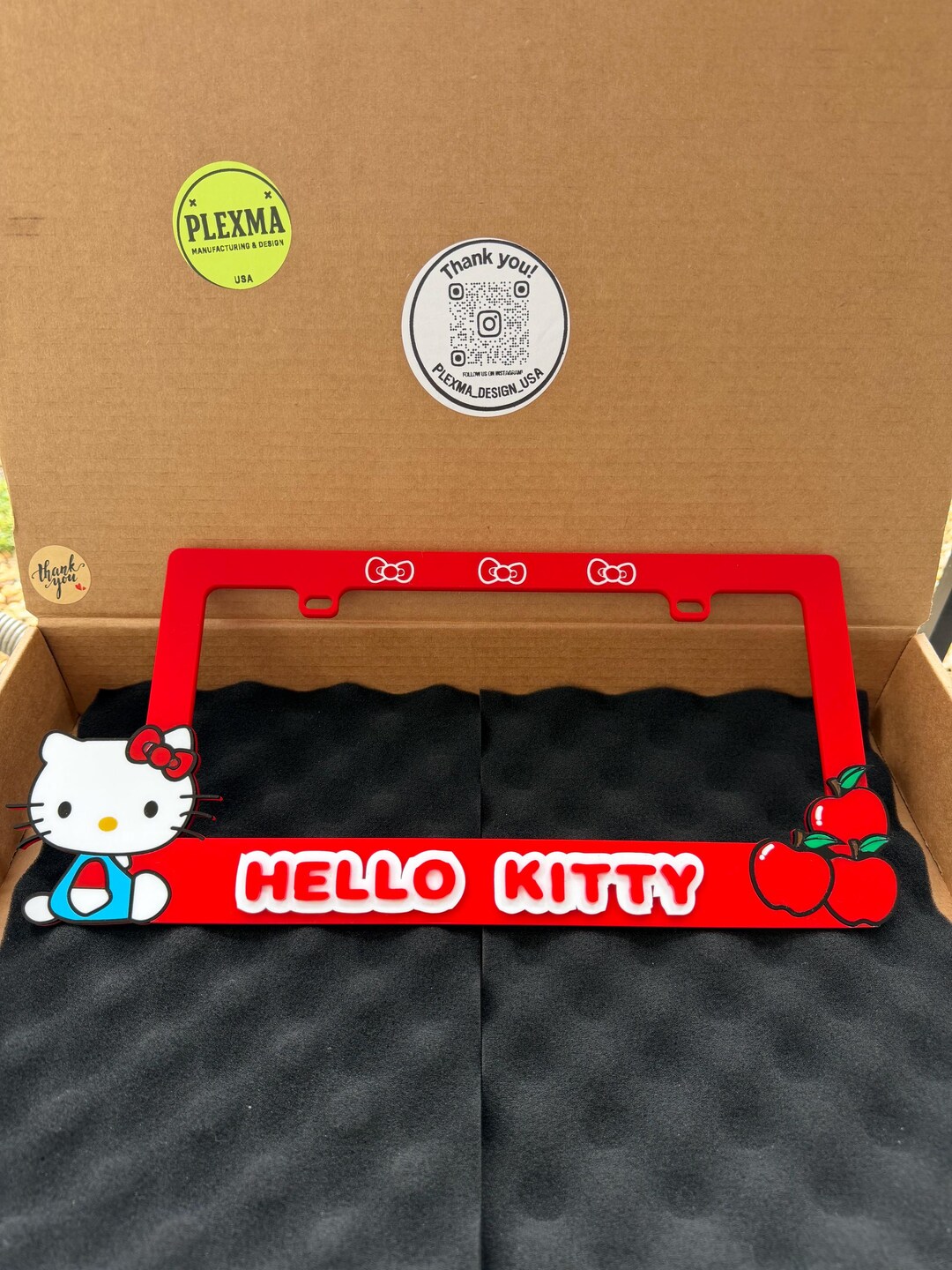 Hello Kitty 3D Acrylic License Plate Frame, Custom Cute Kawaii Car ...