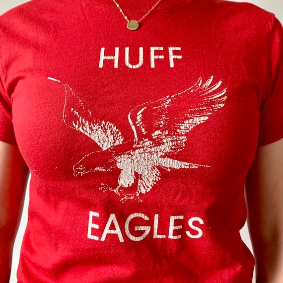 Rare Vintage Huff Eagles School Mascot T-Shirt - Gem
