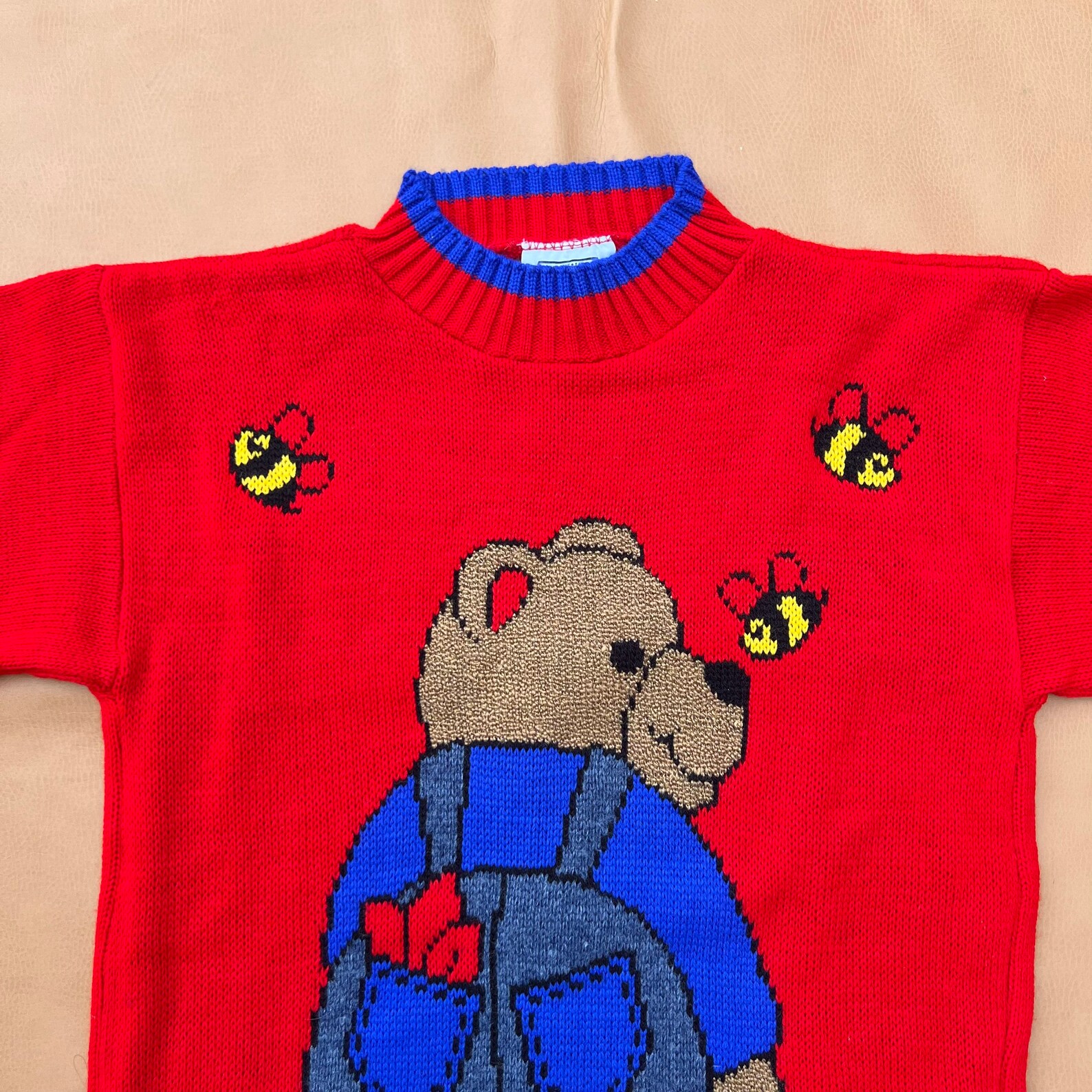 Vintage 90s Jet Set Kids Knit Bear and Bumblebee Sweater—made in Usa ...