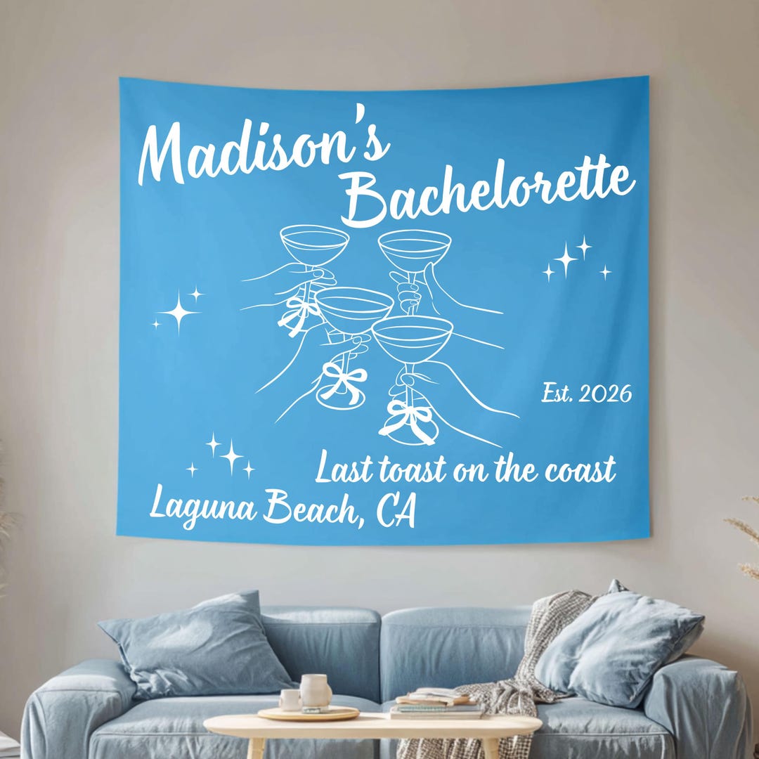 Custom Bachelorette Party Banner, Bow Cocktail Decor, Madison’s ...