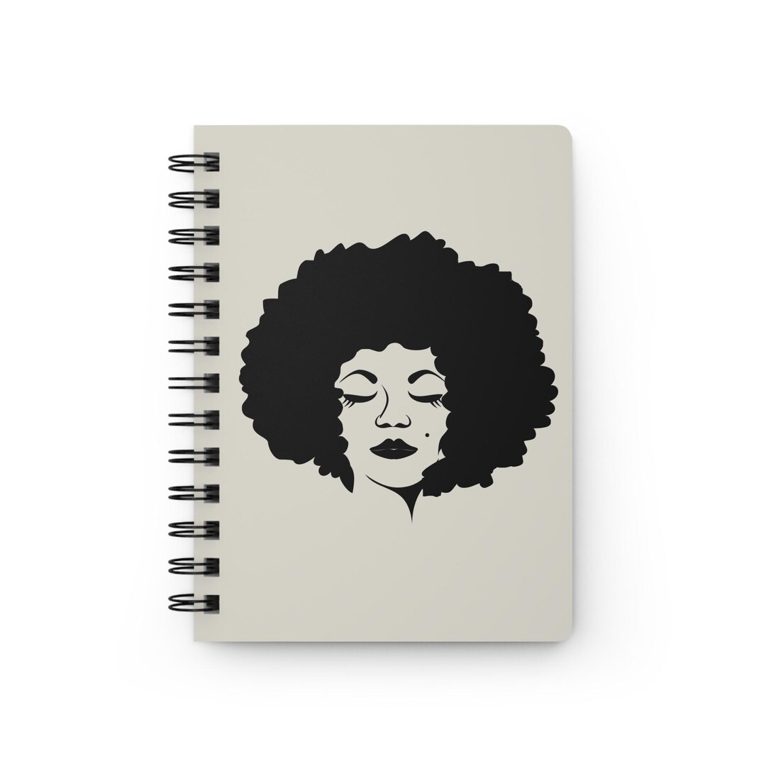 Afro Muse Spiral Notebook | Afro Art Journal | Black Woman Notebook ...