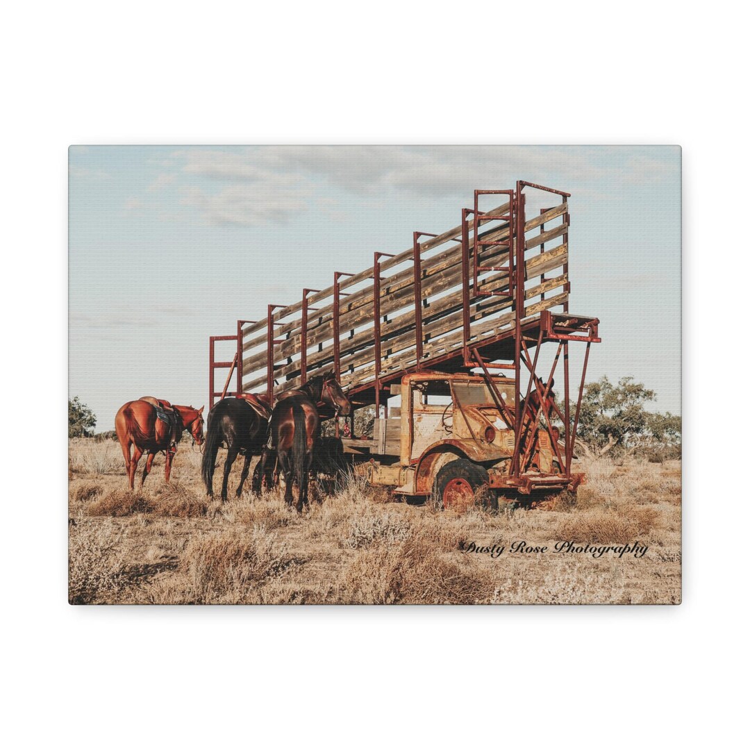 Rustic Outback Horse Scene Matte Canvas - Etsy