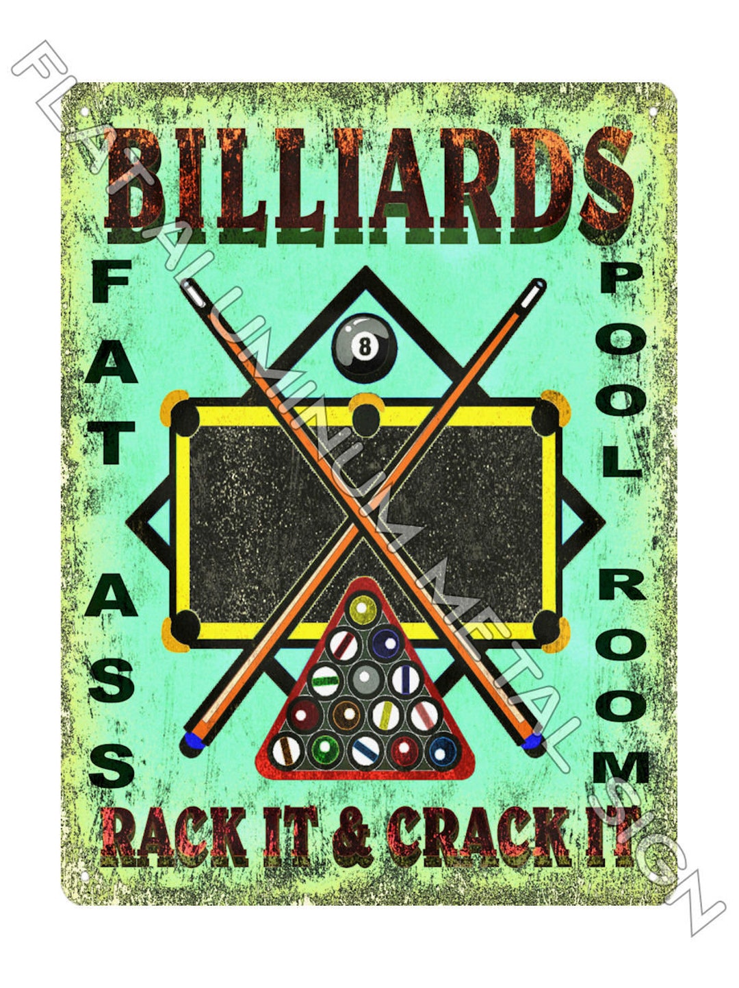 Billards Pool Room Funny Decoration METAL SIGN Vintage Style - Etsy