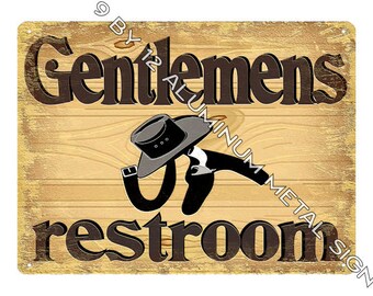 Cowboy Restroom Sign - Etsy