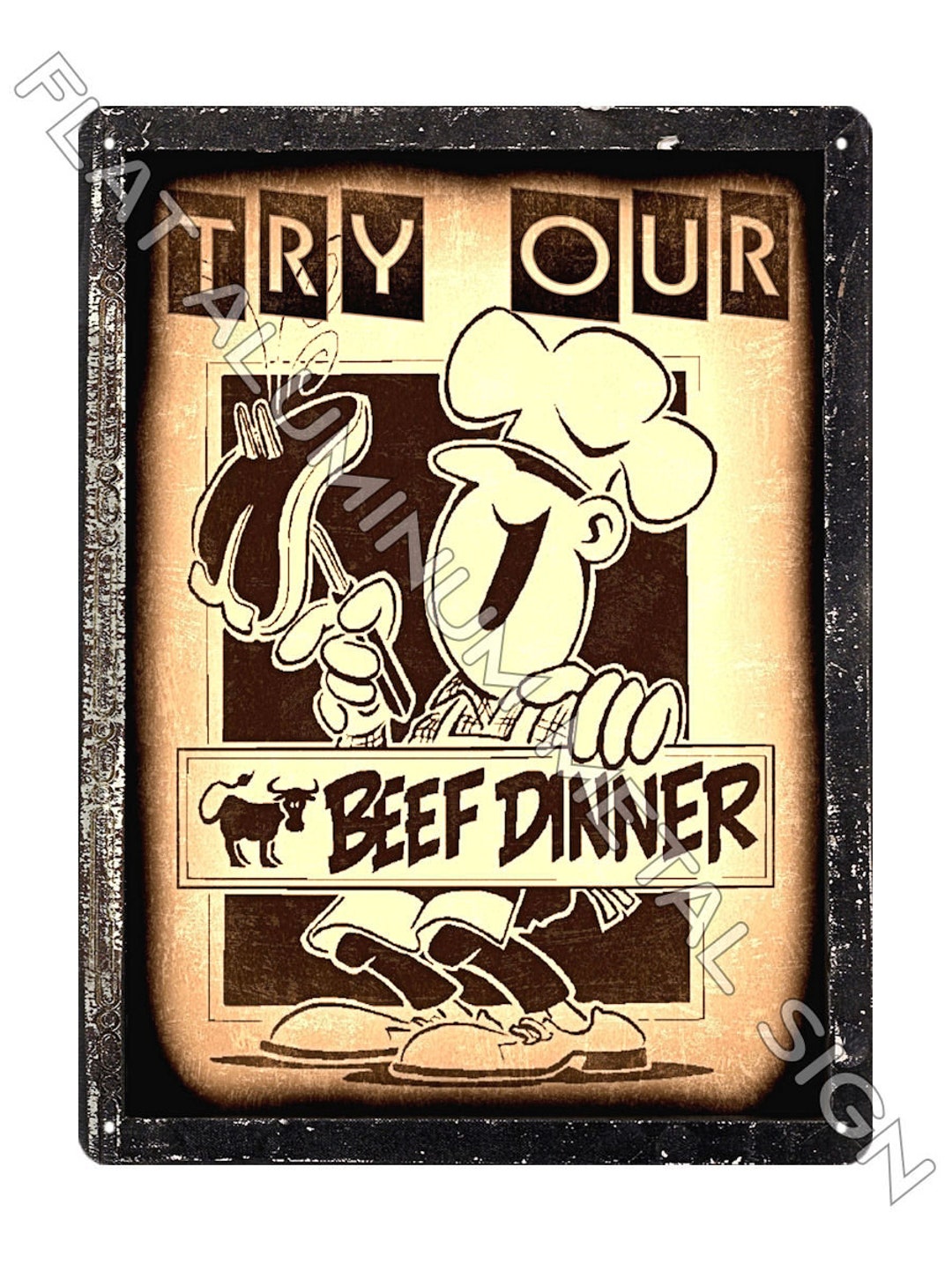 Steak House Restaurant Decoration METAL SIGN Diner Vintage - Etsy