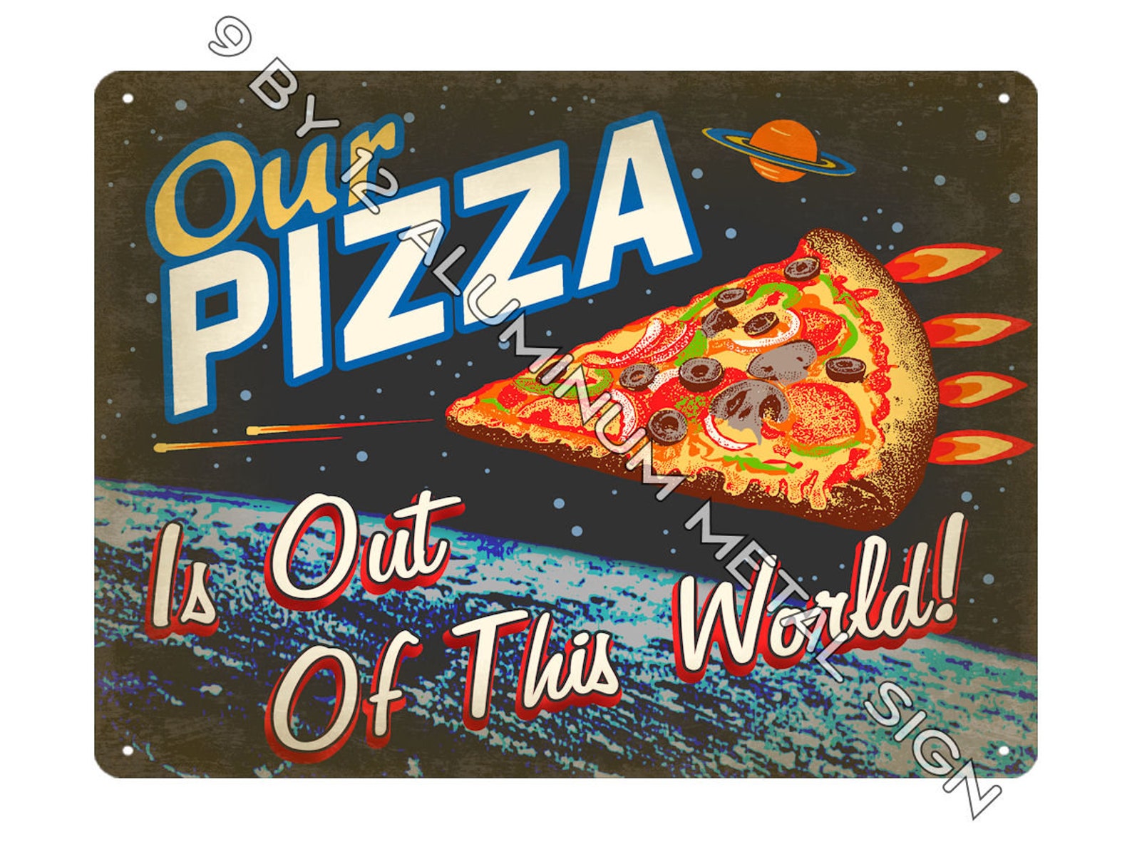 Pizza Parlor Decoration Restaurant METAL SIGN Pizzeria Funny Gift for ...