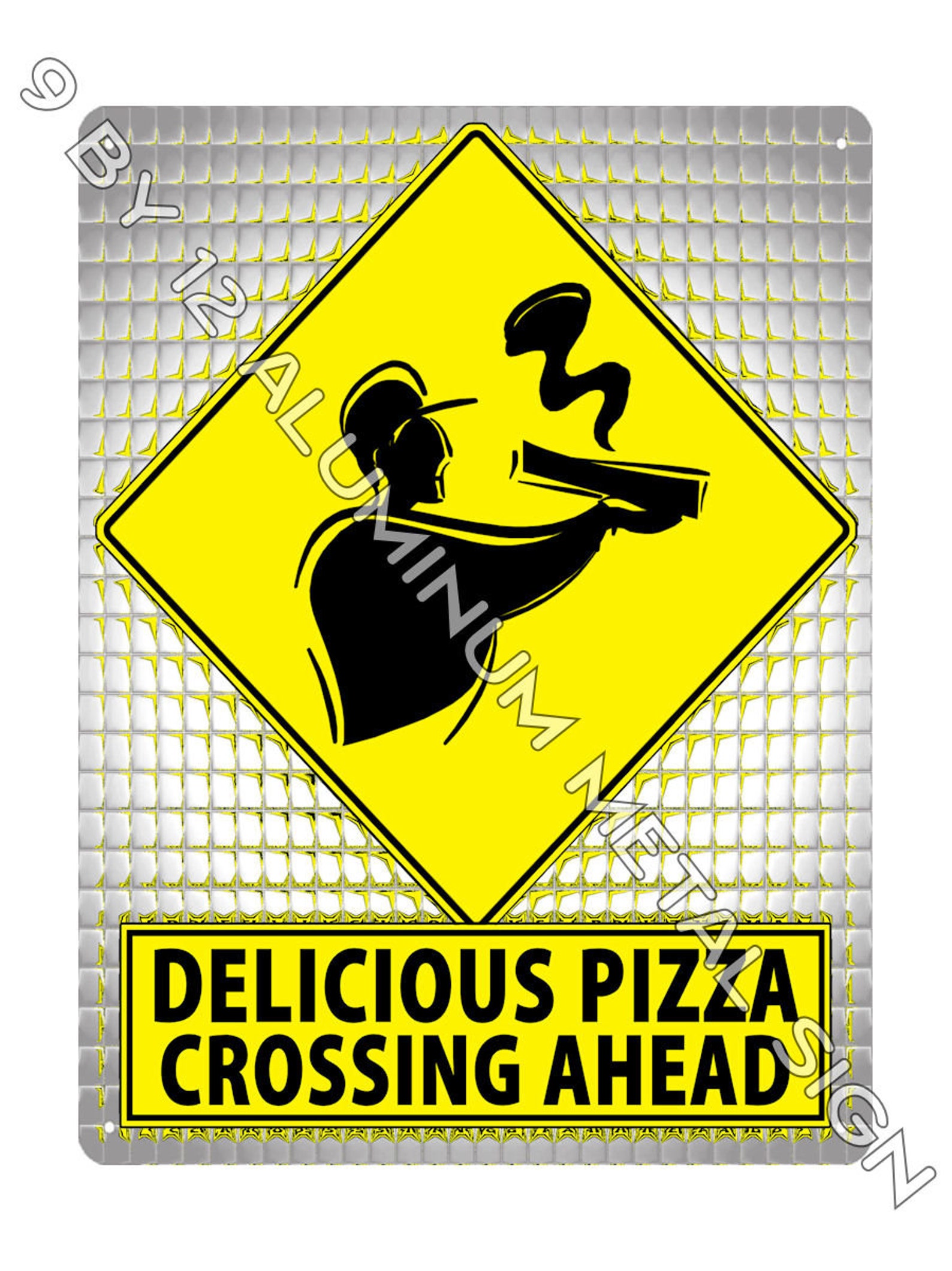 Pizza Parlor Display METAL SIGN Funny Street Crossing Style - Etsy