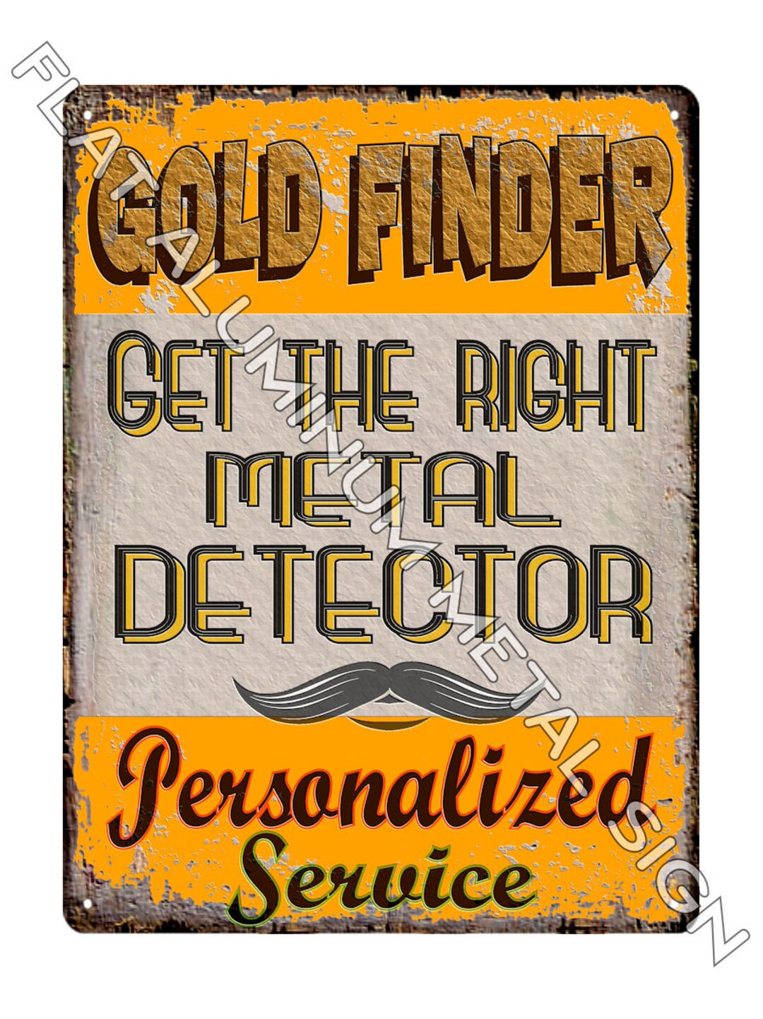 Gold DETECTOR METAL SIGN Gold Mining Mancave Great Boyfriend - Etsy