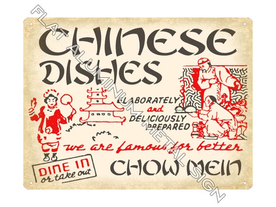 Chinese Food METAL SIGN Asian Restaurant Gift Kitrchen Wall - Etsy