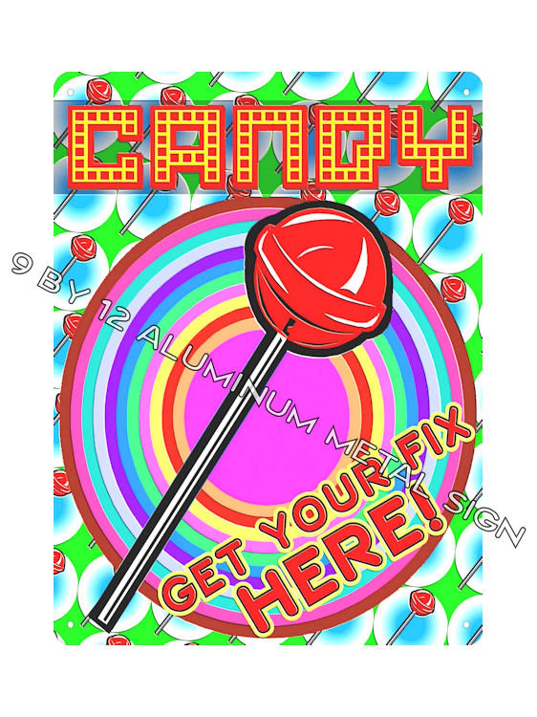 CANDY Shop Display METAL SIGN Also Funny Awesome Kids Room Gift Wall ...