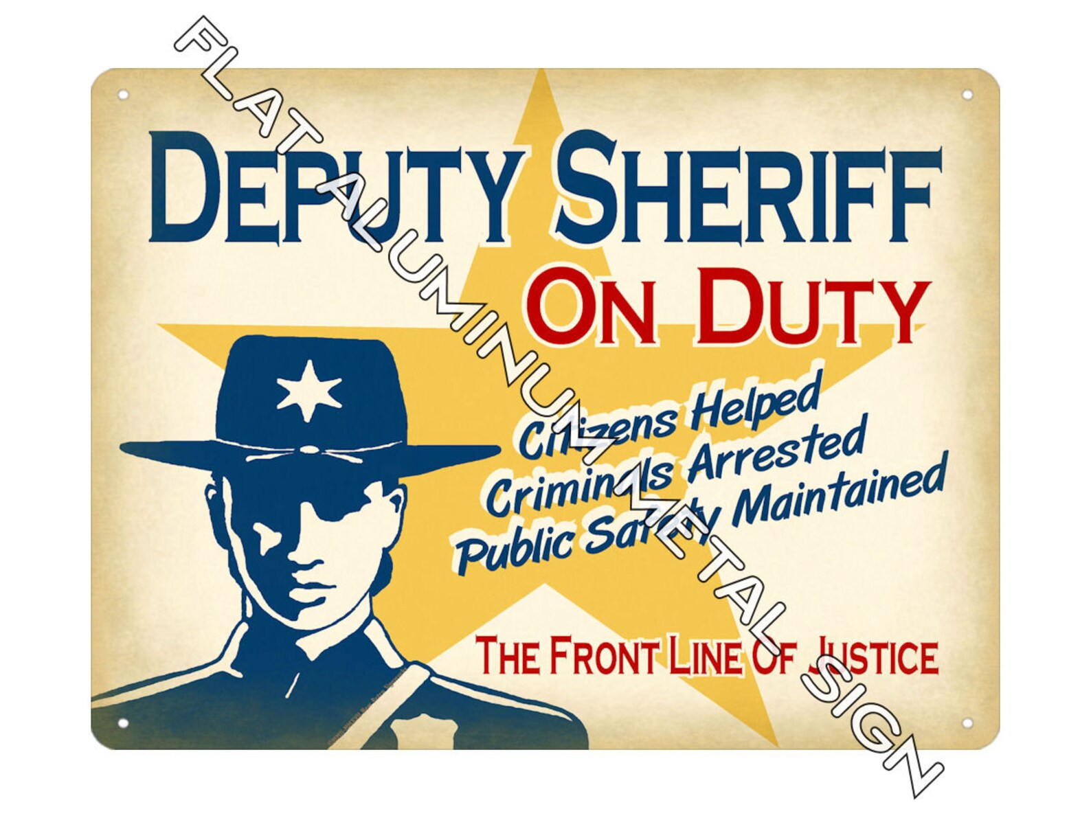 Deputy Sheriff Female METAL SIGN Gift for Police Officer Retro - Etsy