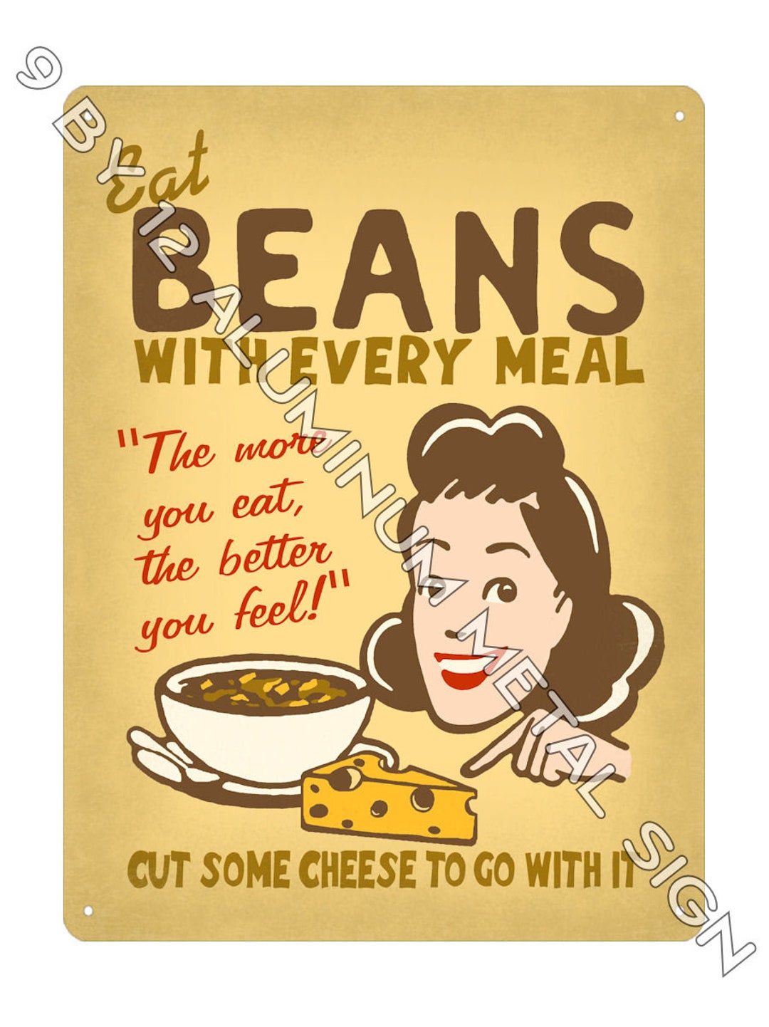 BEANS Funny Kitchen Decoration METAL SIGN Retro Wall Decor Art Great ...