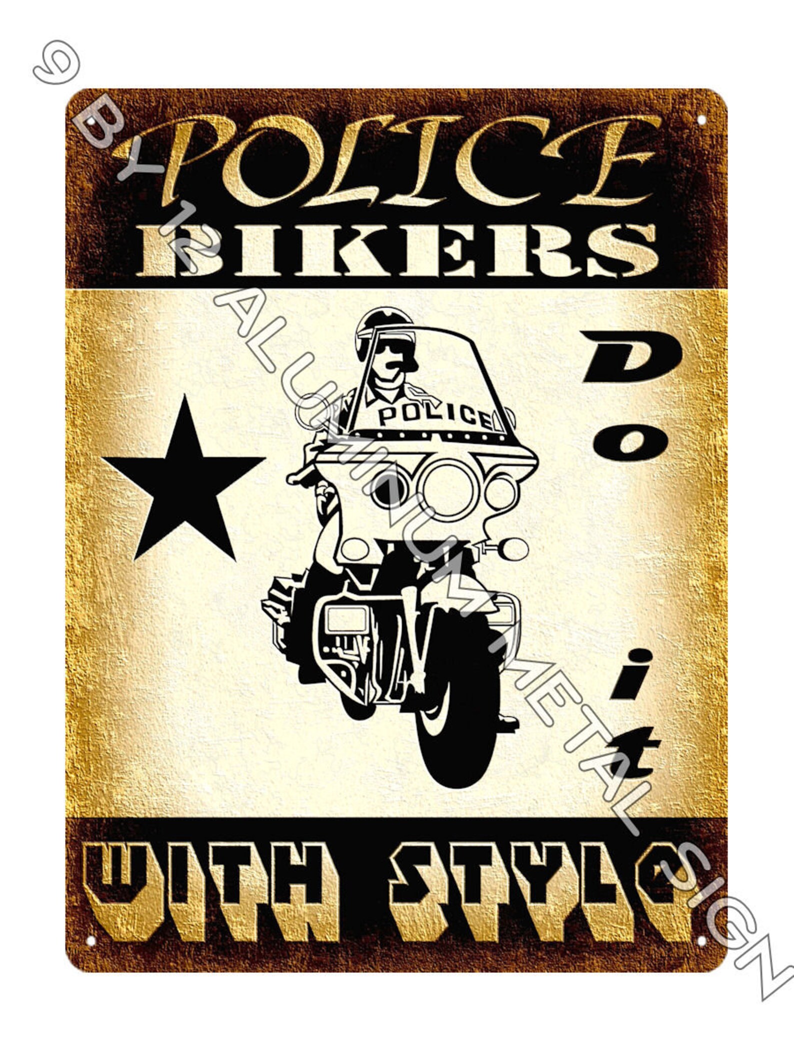 Police Biker Cop Metal Sign Vintage Retro Style CHP Mancave - Etsy