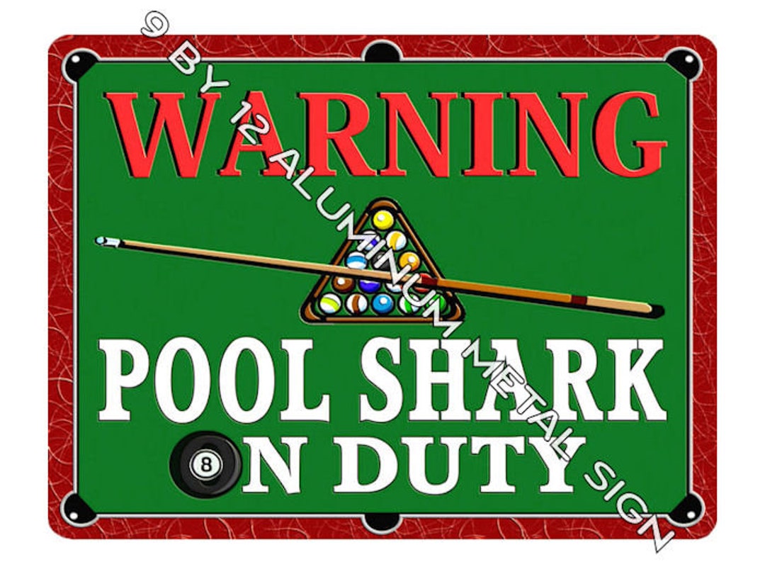 Pool Shark Billards METAL SIGN Awesome Gift for Game Room Wall Art 387 ...