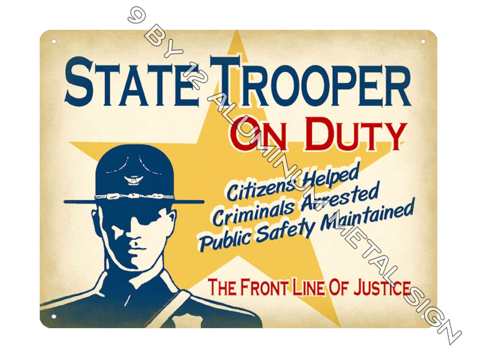 State Trooper on Duty Sign Male Highway CHP Law Officer Decoration Gift ...