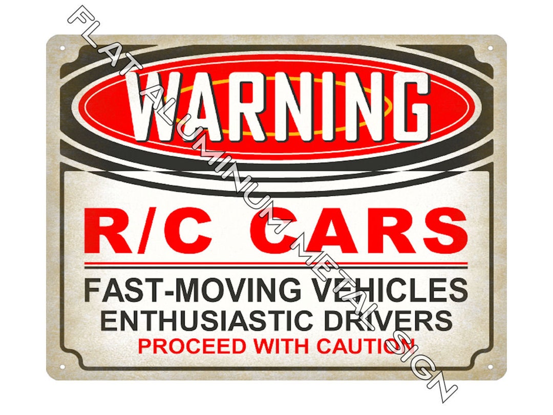 WARNING Rc Cars Funny METAL SIGN Radio Control Racing Model Cars Great ...