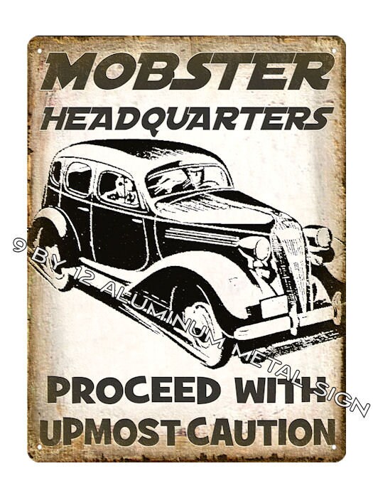 Mobster Headquarters METAL SIGN Funny Great Gift for Mancave Wall Decor ...