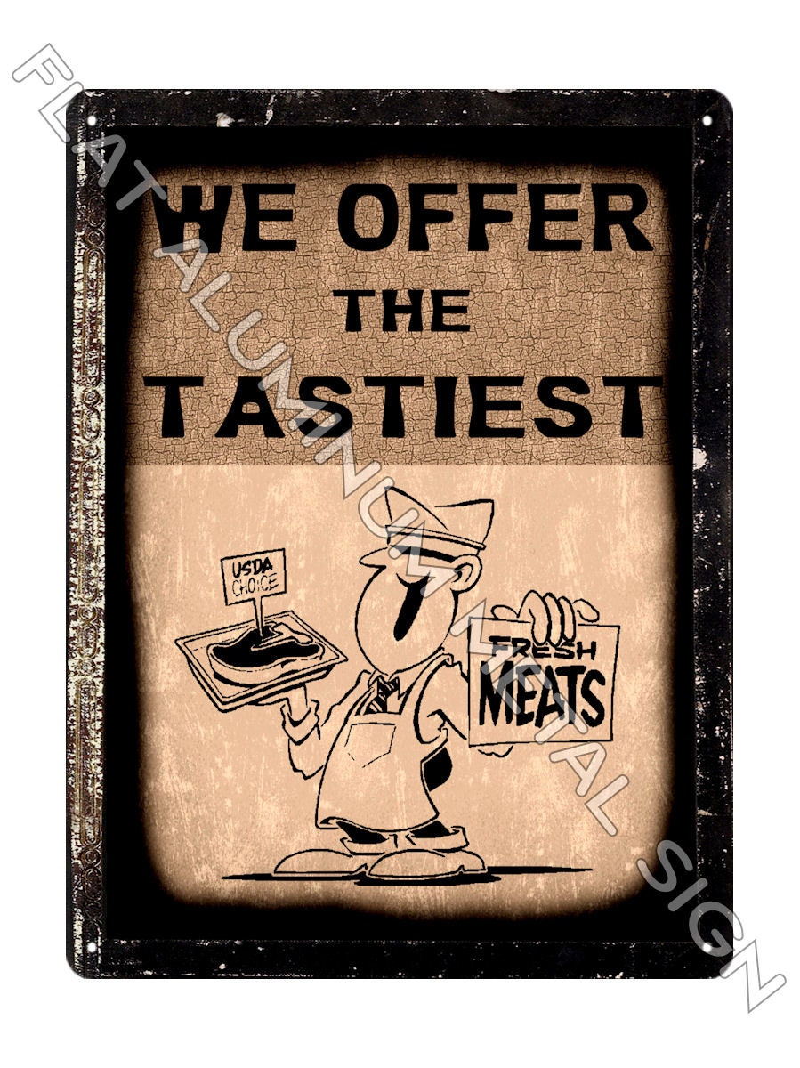 Butcher shop DELI decoration METAL SIGN Diner vintage style art wall ...